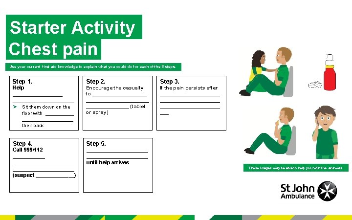 Starter Activity Chest pain Use your current first
