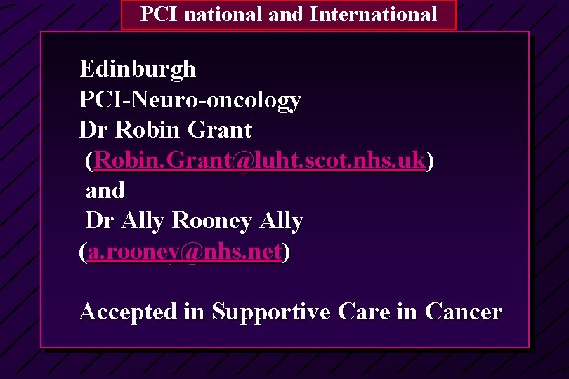 Patient Concerns Inventory 7 th November 2013 PCI