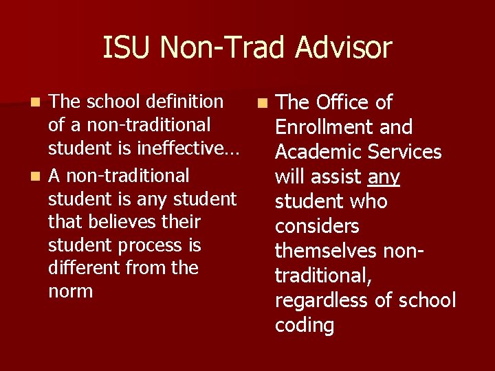 What Is A NonTraditional Student At Illinois State