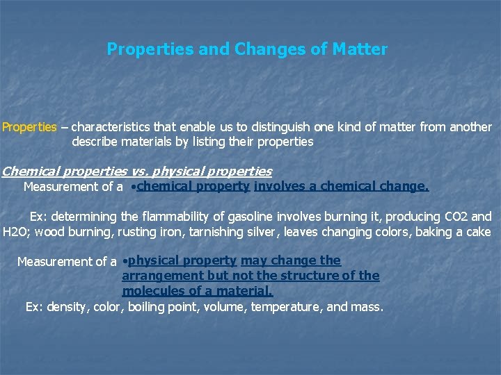 Chapter 1 Matter Energy Change n 1 1