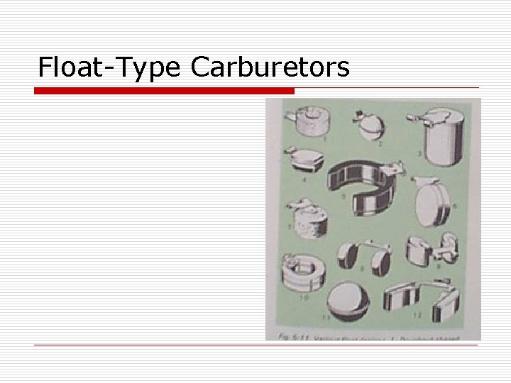Types of Carburetors Interest Approach o How many