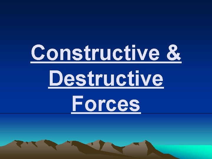 Constructive Destructive Forces EQ What is the difference