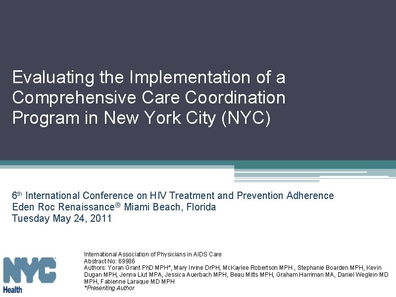 Evaluating the Implementation of a Comprehensive Care Coordination
