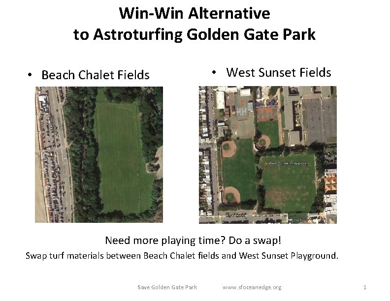 WinWin Alternative to Astroturfing Golden Gate Park Beach