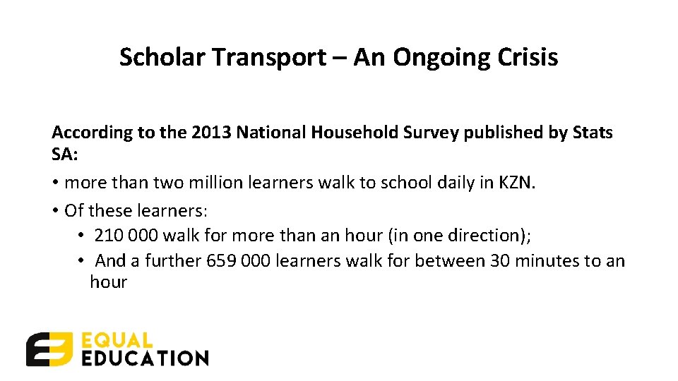 Learner Transport The case for a conditional grant