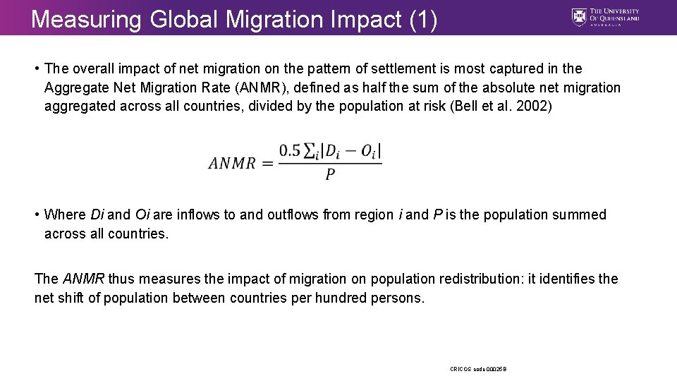 The global impact of international migration What role