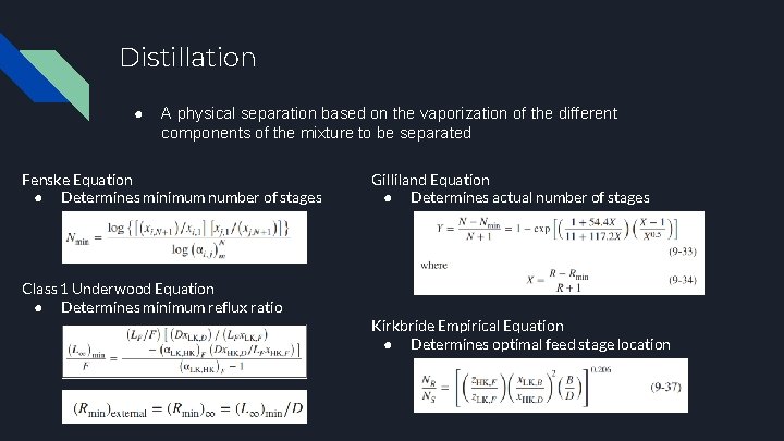 Separation Unit Operations Carl Deli Rohith Krishnamoorthy Robert