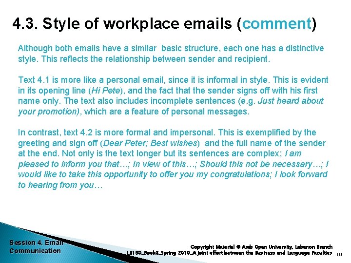 Session 4 Email Communication in the Workplace LB