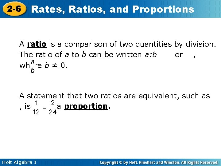 2 6 Rates Ratios and Proportions Objectives Write