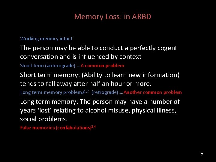 ARBD Implications for decision making ACAS service CWP