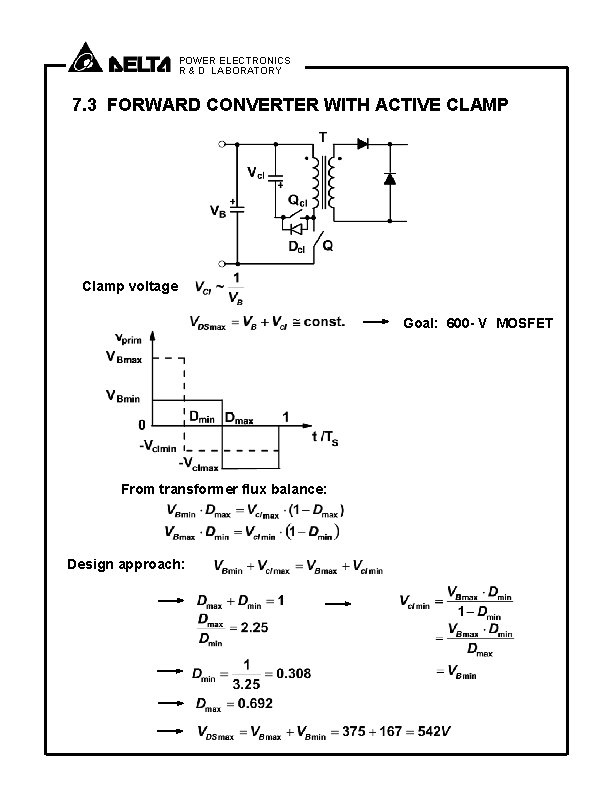POWER ELECTRONICS R D LABORATORY DESIGN OF FORWARD