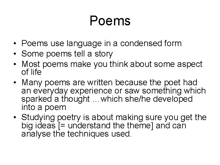 Higher English Textual Analysis Poetry Preparation for NAB