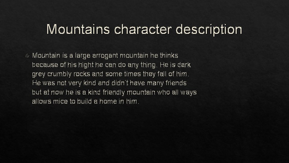 The mouse and the mountain bullet point by