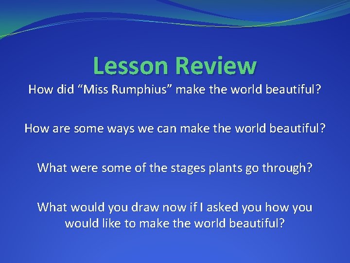Making Our World Beautiful Lesson Plan for Kindergarteners