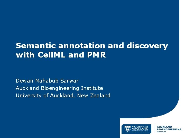 Semantic annotation and discovery with Cell ML and