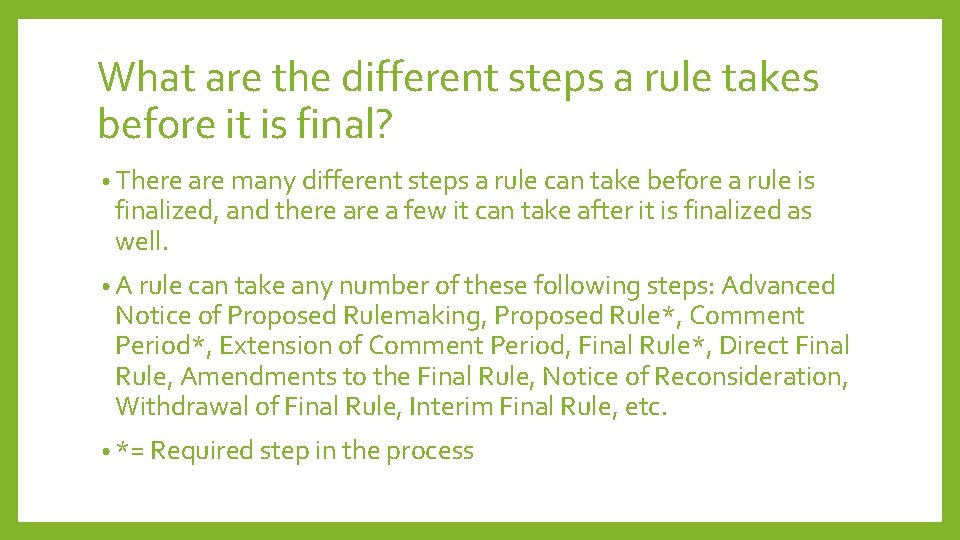 TRACKING RULES AND THEIR SUPPORTING DOCUMENTS Presented by