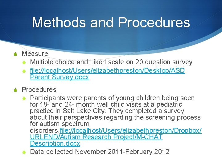 Parent Perspective on Autism Spectrum Screening Paul Carbone
