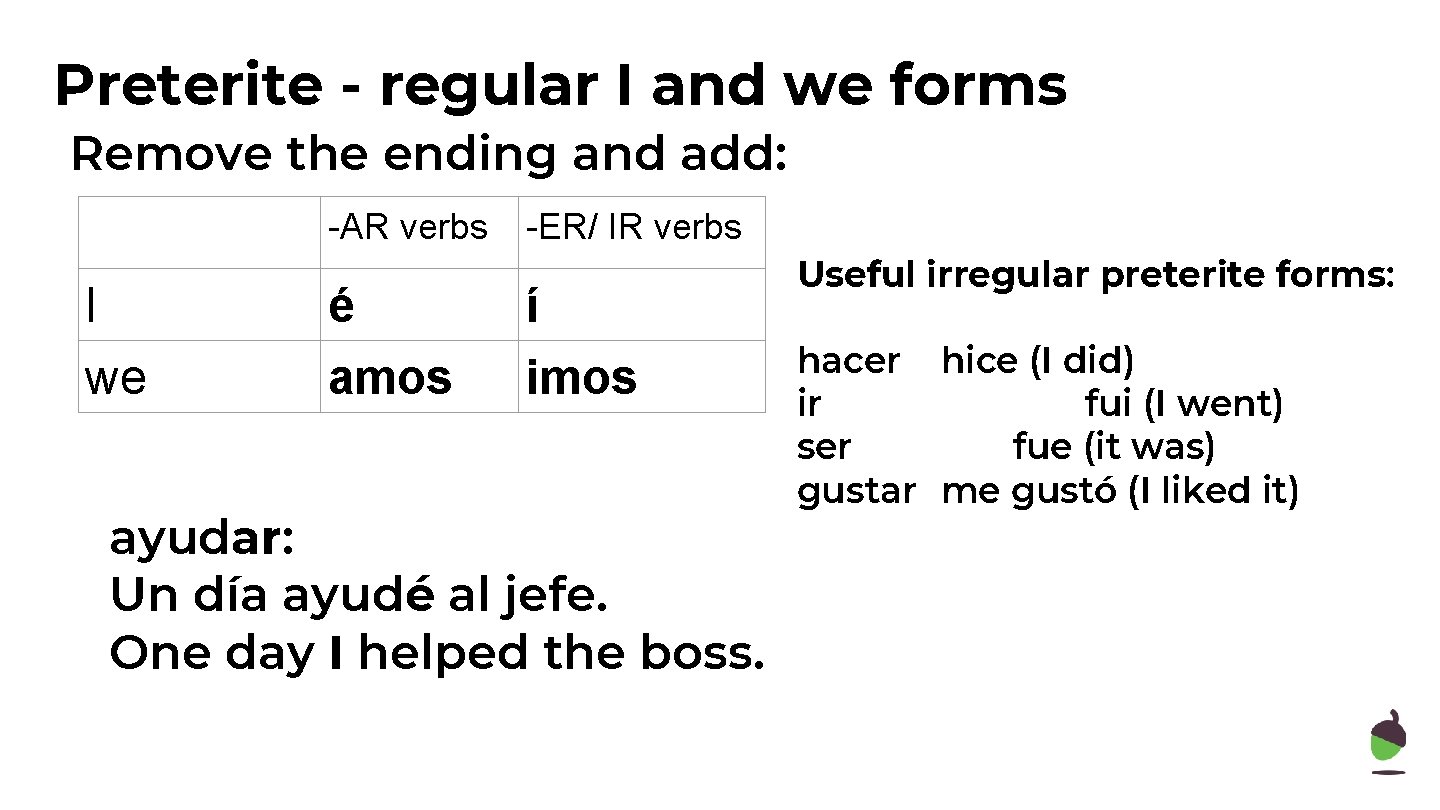 Spanish Talking about work experience 1 3 preterite