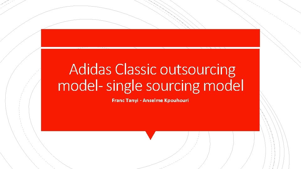 Adidas Classic outsourcing model single sourcing model Franc