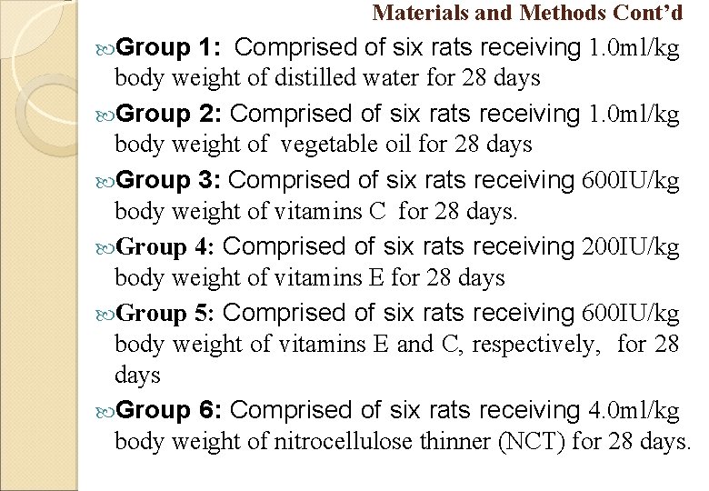 EFFECT OF COMBINED ADMINISTRATION OF VITAMINS C AND