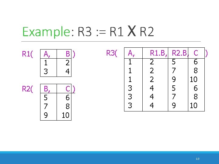 Relational Algebra BASIC OPERATIONS 1 What is an