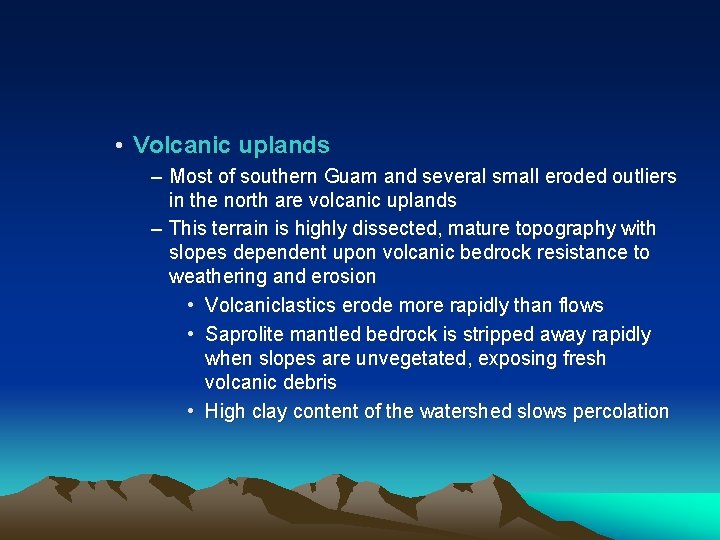 Geomorphology of Guam BI 201 Natural History of