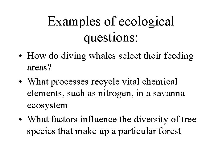 Ecology and the Biosphere Chapter 50 Ecology the