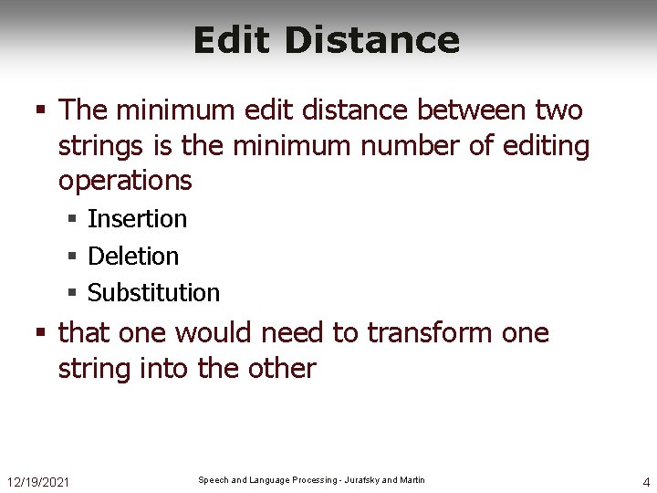 Natural Language Processing Lecture 4 Modified Jim Martin