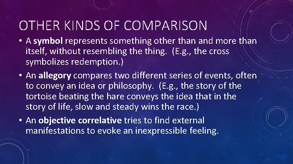 METAPHORS SIMILIES SYMBOLS EVOCATIVE SETTINGS METAPHOR A metaphor