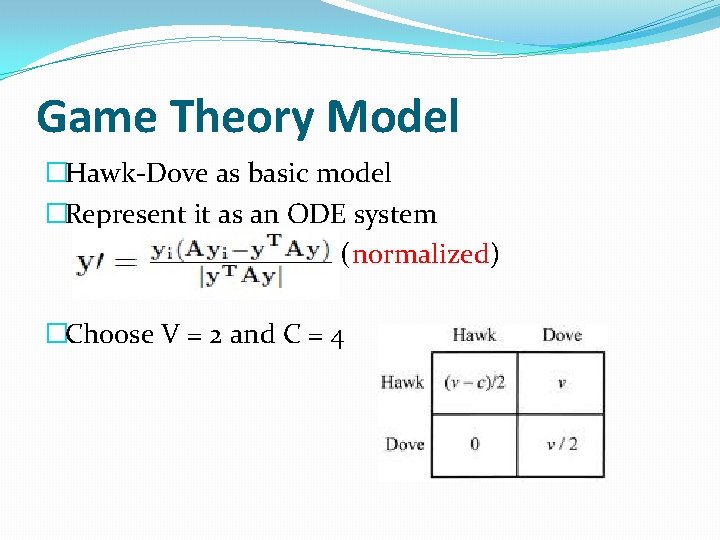 Using the HawkDove Model and Ordinary Differential Equation