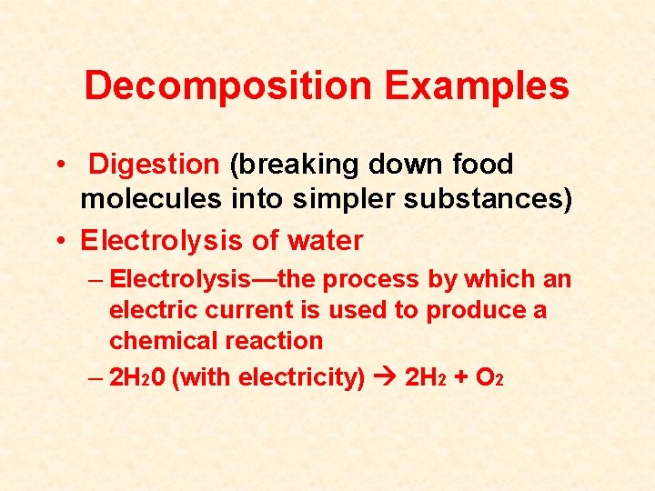 Reaction Types Synthesis reactions combine substances Example C