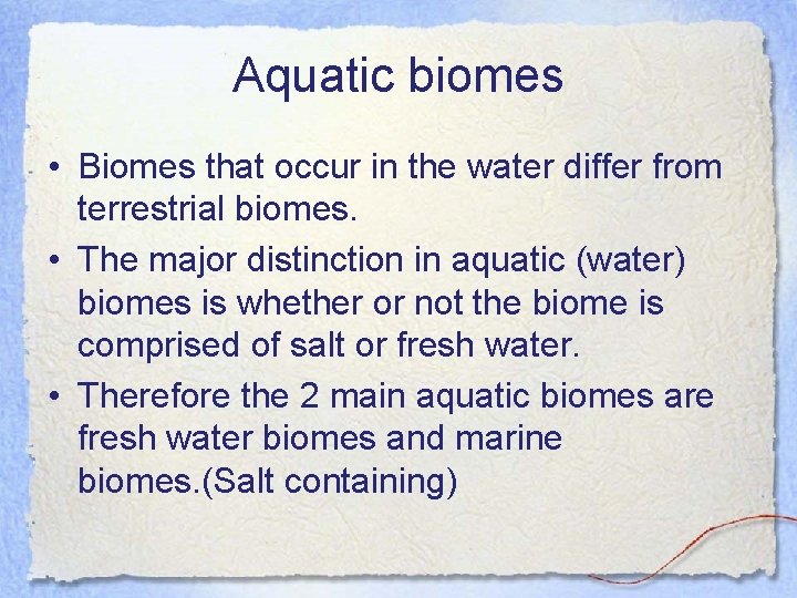 Ecology Basics 6 major terrestrial biomes TRF Desert