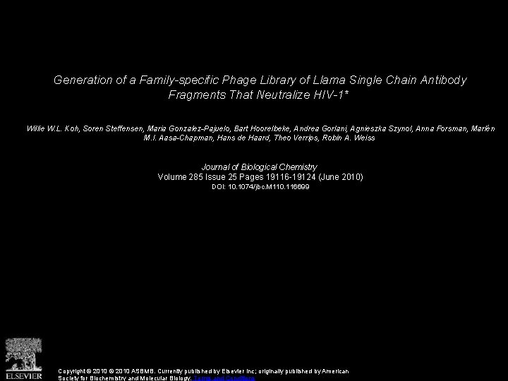 Generation of a Familyspecific Phage Library of Llama