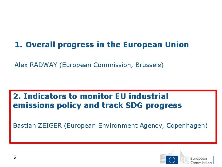 European Union progress towards SDGs UNECE Global Round