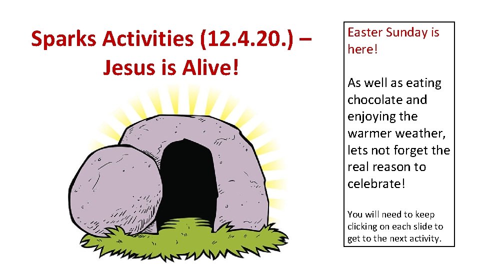 Sparks Activities 12 4 20 Jesus is Alive