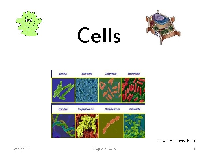 Cells Edwin P Davis M Ed 12212021 Chapter