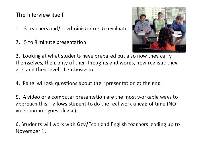 Senior Exit Interview Coming to you November 1