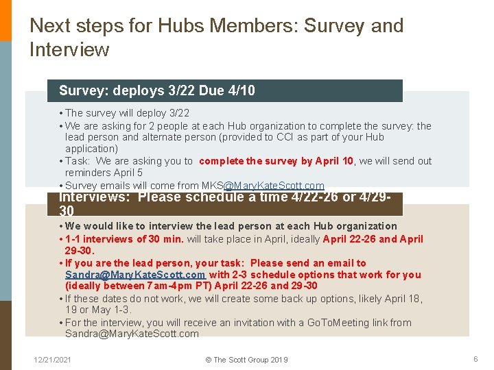 Updates on The Hub Evaluation Plan for Hub