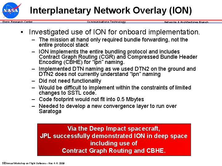 Communications Technology Glenn Research Center Networks Architectures ...