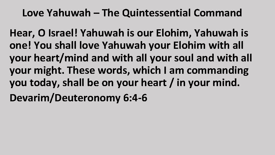 Shabbat Shalom Welcome to The Miqra Proclaiming the