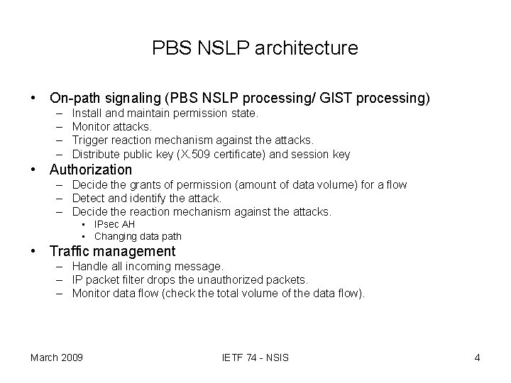 Implementation of PermissionBased Sending PBS NSLP Network Traffic