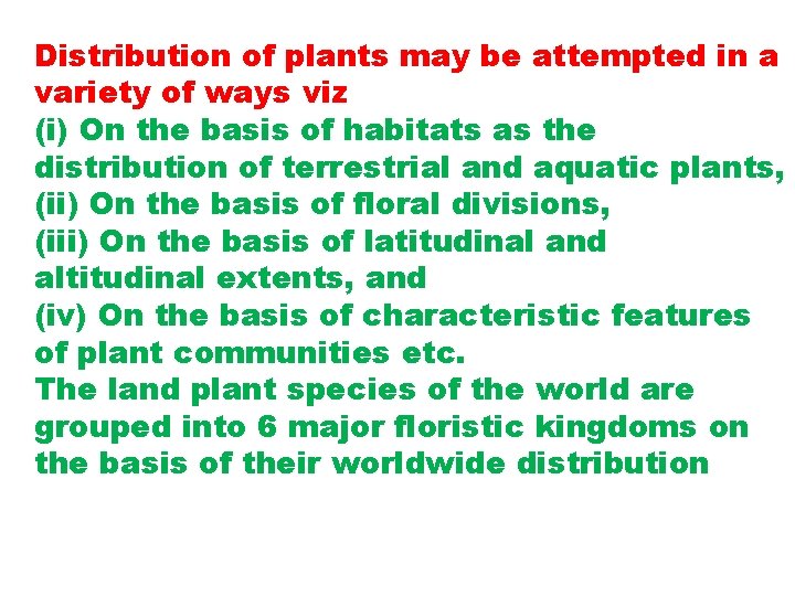GOOD MORNING STUDENTS BIO GEOGRAPHY TOPIC DISTRIBUTION OF