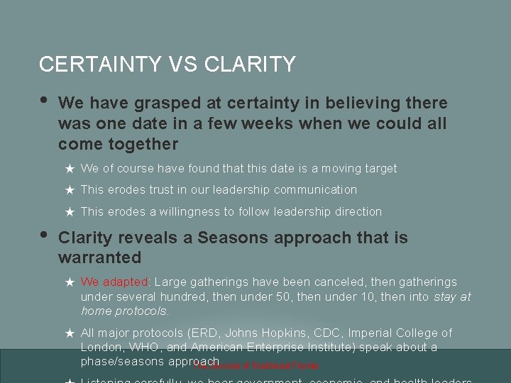 ON BEING FAITHFUL GUIDELINES IN THIS SEASON OF