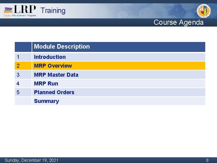Training Managing Materials Requirements Planning Course Monday February