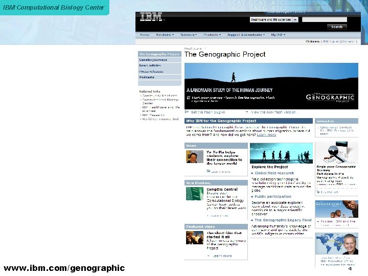 IBM Computational Biology Center Roadmap I Discovering Patterns