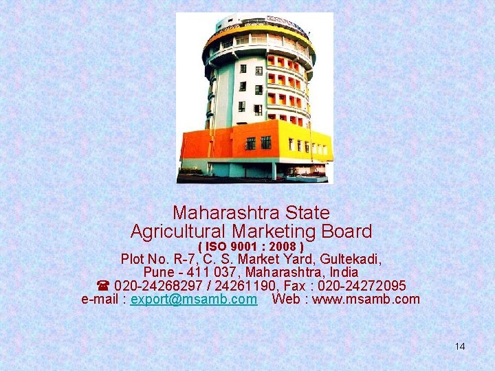 MSAMB Maharashtra State Agricultural Marketing Board Pune Maharashtra