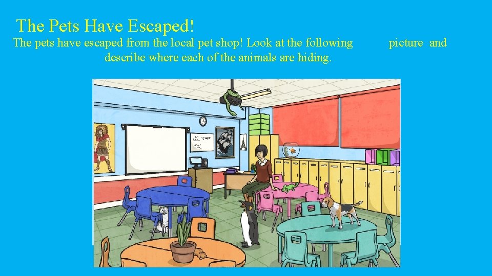 Lesson 1 Prepositions for place The Pets Have