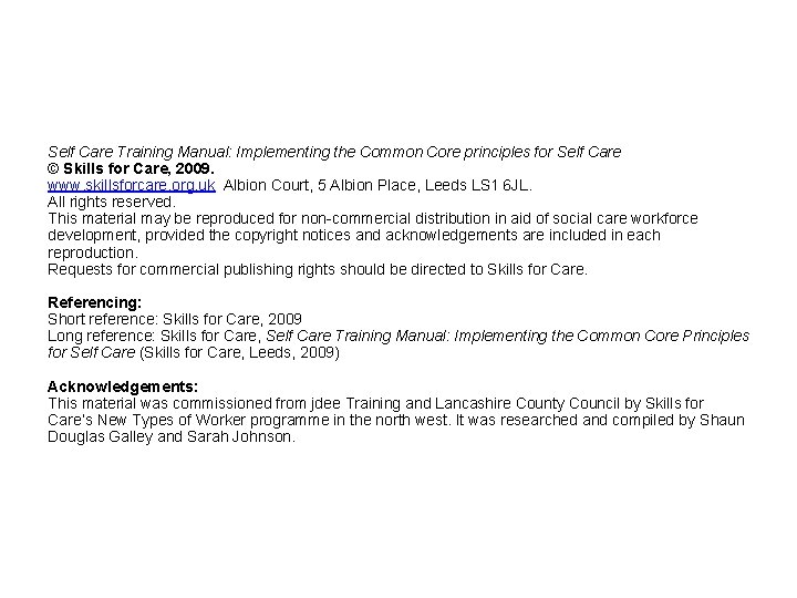 self care training welcome module 1 the role