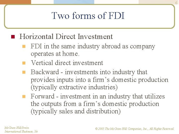 Foreign Direct Investment Shahadat Hosan Faculty MBA Program