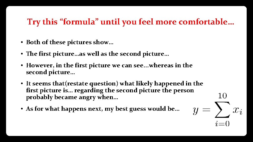 The Long Turn COMPARING PICTURES The Long Turn